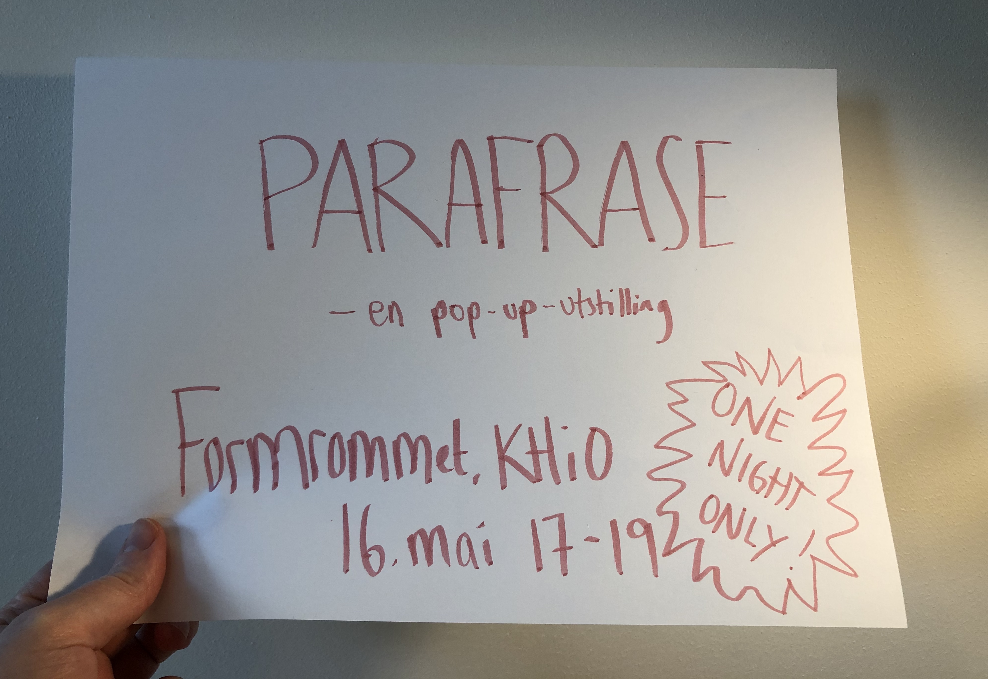 Paraphrase This - one night only - Oslo National Academy of the Arts