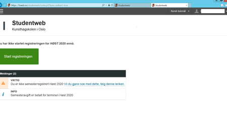 Student guidance to Studentweb - Oslo National Academy of the Arts